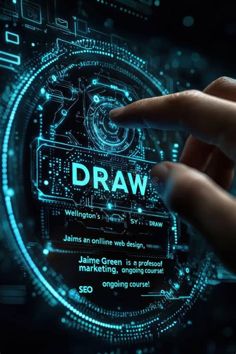 Hand Interaction With Futuristic Digital Technology Interface