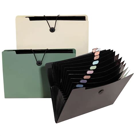 Urbantin Expanding File Organiser 3 Pcs Poly Pockets Document Organiser A4 Folders 13