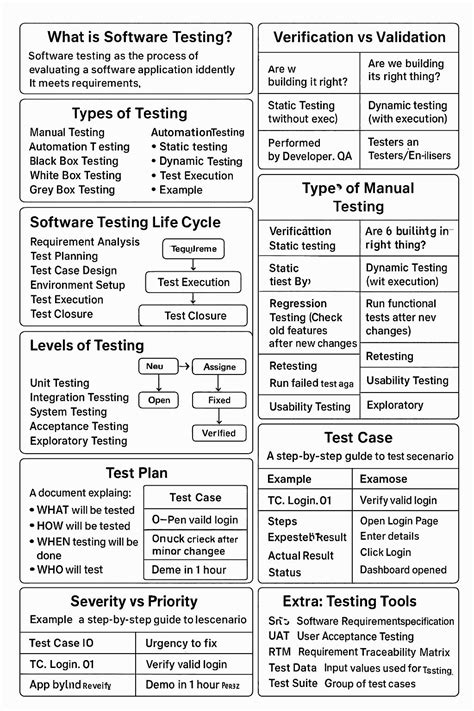 manualtesting softwaretesting testingcheatsheets qafundamentals careergrowth testdesign