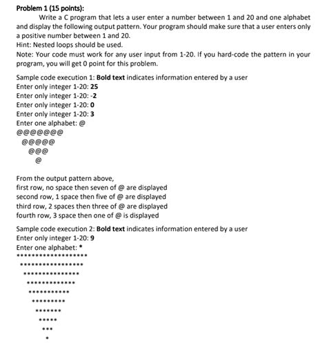 Solved Problem 1 15 Points Write A C Program That Lets A