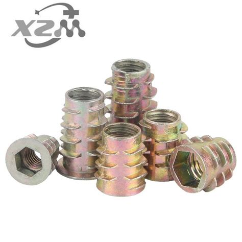 M4m5m6m8m10 ตัวหนอนฝังไม้ หกเหลี่ยม พุกเกลียวฝังไม้ ใช้สกรูเกลียวมิล ตัวหนอน สกรูน๊อคดาวน์