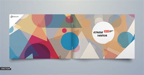 추상 구성 텍스트 프레임 표면입니다 블루 A4 브로셔 커버 디자인 제목 시트 모델 세트입니다 원 삼각형 모양 벡터 첫 페이지 글꼴입니다 광고 배너는 텍스처를 형성합니다