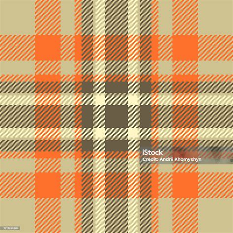 오렌지 브라운 크림의 교차하는 라인이 있는 따뜻한 격자 무늬 패턴 텍스타일 디자인 배경 또는 디지털 종이 공예에 이상적입니다 시대를 초월한 다재다능함 0명에 대한 스톡 벡터