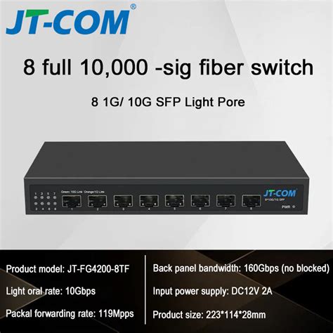 JT COM JT COM 8 10 Gigabit SFP Ports L3 Managed Network Switch With Console 1G 2 5G 10G SFP