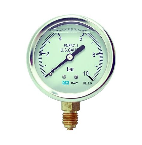 Manometer NG63 Ø63mm 0 10bar G1 4 glycerine filled at the back Amazon co uk Automotive