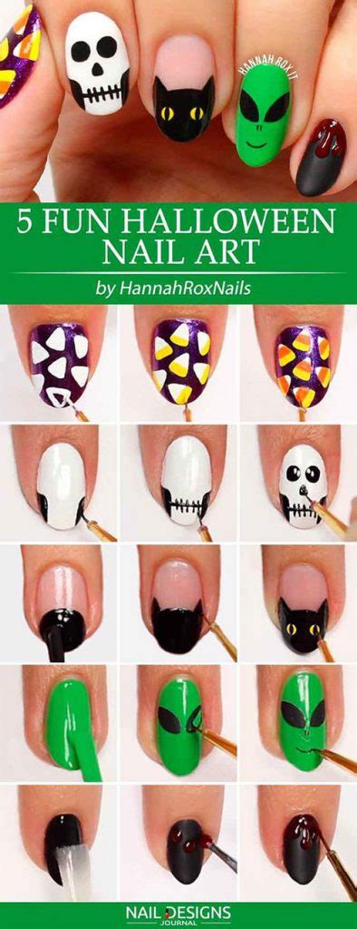 Step By Step Halloween Nail Art Tutorials For Learners 2021 Modern