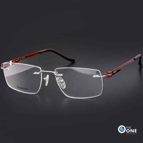 Affordable Lightweight Titanium Rimless Glasses With Free Lens Red Optic One Abu Dhabi Uae