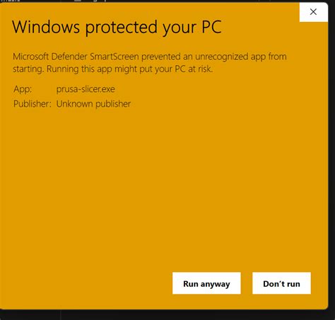2 6 beta 3 unknown publisher in windows defender · issue 10692 · prusa3d prusaslicer · github