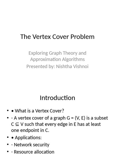 Vertex Cover Problem Pdf