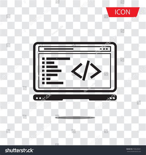 Coding Icon Vector Coding Computer Isolated Stock Vector Royalty Free