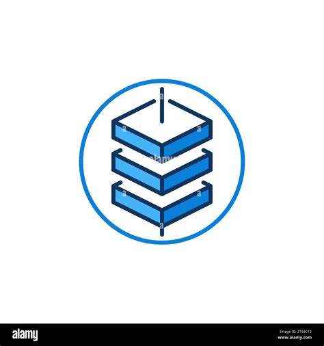 Blockchain With 3 Blocks Vector Concept Blue Icon In Circle Block