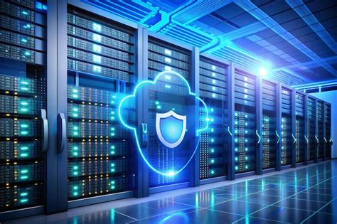 Cloud Computing Technology And Online Data Storage For Business Network Concept Server Racks