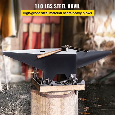 Vevor Cast Steel Anvil 110 Lbs50kg Single Horn Anvil With Large