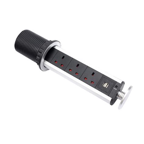 Desktop Electrical Socket 4 Way Retractable Table Grandado