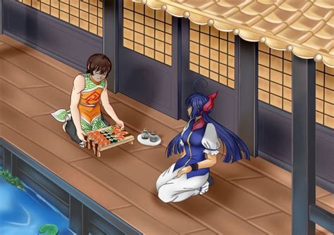 Kofking Of Fighters Bao And Hotaru Futaba Having Some Snacks