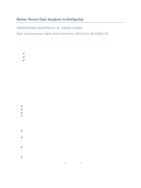Raster Vector Data Analysis In Dotspatia Pdf Geographic Information