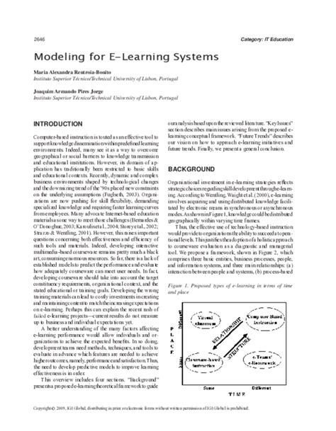 Pdf Modeling For E Learning Systems