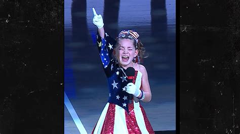 Girl Falls Singing National Anthem At Julie Farrell Blog
