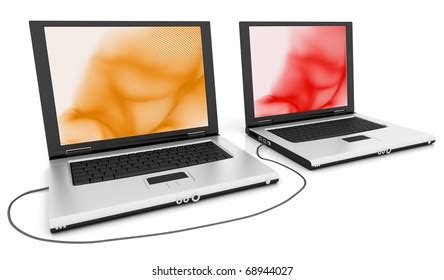 Two Computers Connected Together On Isolated Stock Illustration 68944027 Shutterstock