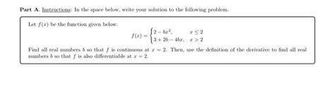 solved part a instructions in the space below write your