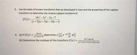 solved 3 use the table of known transforms that we