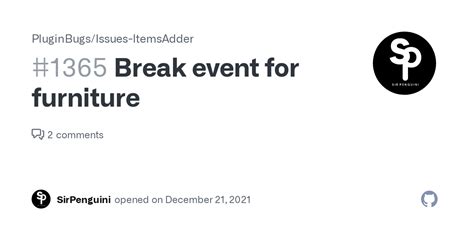 Break Event For Furniture Issue 1365 PluginBugs Issues ItemsAdder