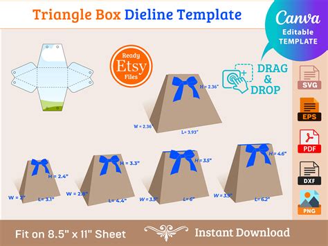 Triangle Box Dieline Template Set Graphic By Designconcept · Creative