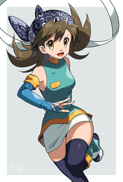 Safebooru 1girl D Bandana Blue Gloves Blue Shirt Brown Eyes Brown