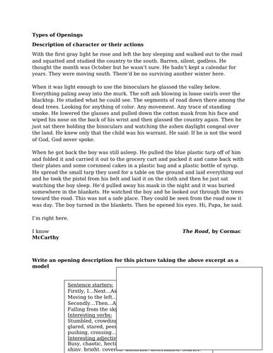 Descriptive Writing Teaching Resources
