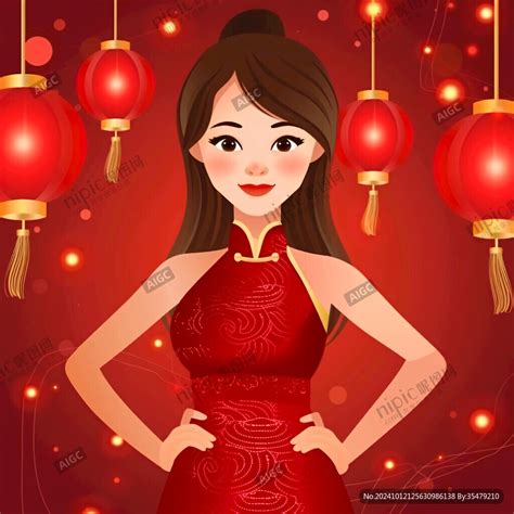 Ai创作图女生拜年图 喜庆女孩头像 过年女孩插画 春节女孩头像 元宵节美女 喜庆人物插画 中国女孩图片 红色喜庆卡通女孩 过年卡通女孩 中国人女人 穿旗袍的女人插画 可爱漫画拜年女孩 中国风