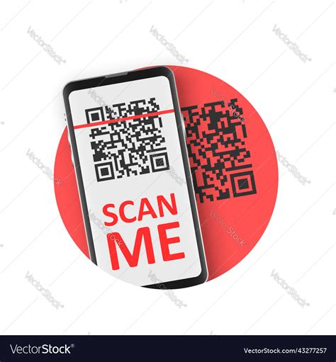 Qr Code Scan Icon In Flat Style Mobile Phone Vector Image
