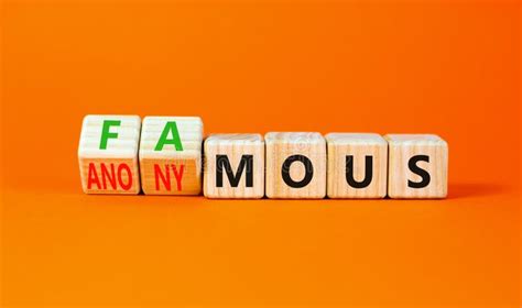 Famous Or Anonymous Symbol Concept Word Famous And Anonymous On Wooden