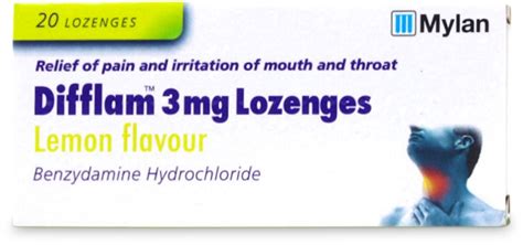 Difflam 3mg Lozenges Lemon 20 Pack Medino