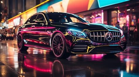 Premium Ai Image 2022 Black Mercedes Benz Cls 63 Amg Showing The Drivers Side While Driving On