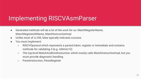 Llvm Backend Development By Example Risc V Speaker Deck