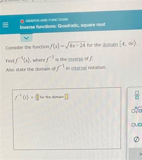solved consider the function f x 6x−24 for the domain