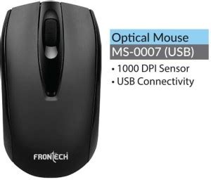 Frontech Optical Mouse Ms Wired Ambidextrous Optical Mouse Frontech Flipkart Com