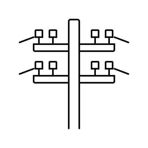 Electric Utility Pole Electrical Engineer Line Icon Vector Illustration 35271827 Vector Art At