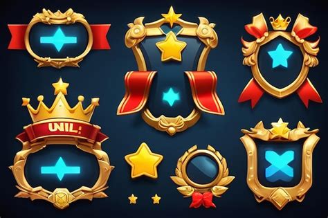 3d ui game asset set vector button gui interface design elements mobile video app icon premium