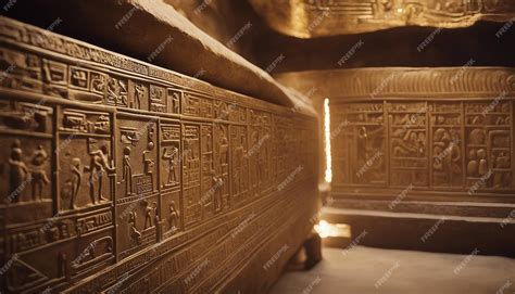 Premium Ai Image An Ancient Egyptian Tomb With Hieroglyphics Golden