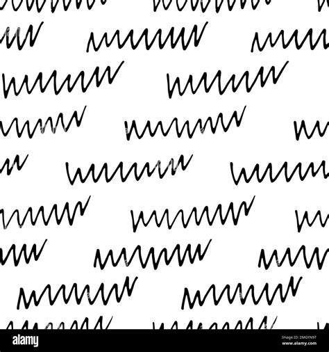 Hand Drawn Ink Doodle Simple Pattern Monochrome Colors Expressive Seamless Abstract Background