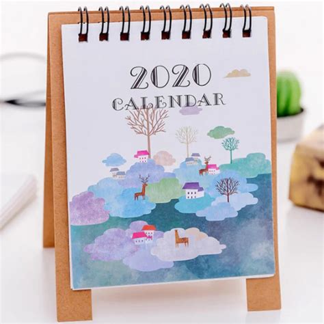 Милый Настольный мини календарь с мультяшными животными 8 стилей школьный офис кавайный