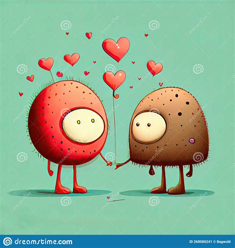 Colourful Abstract Valentines Day Whimsical Characterdesign Generative