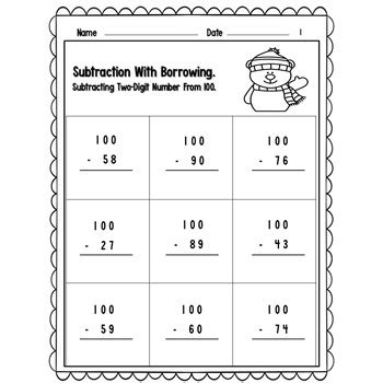 Double Digit Subtraction With Regrouping Subtracting Two Digit Number From