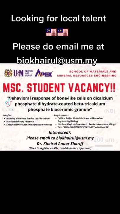 Assoc Prof Dr Khairul Anuar Shariff On Linkedin Mscposition Bioceramic