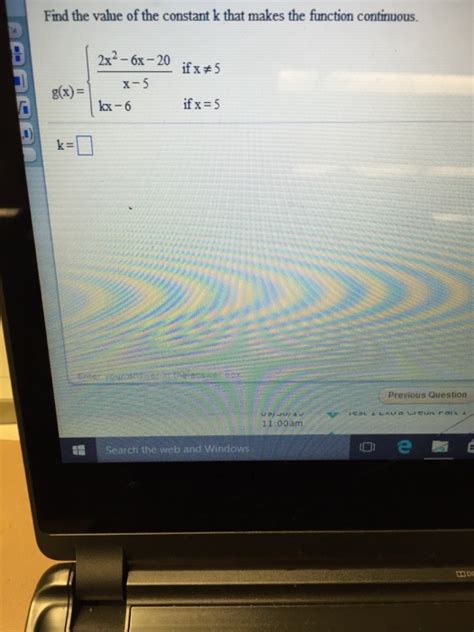 Solved Find The Value Of The Constant K That Makes The