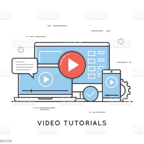 비디오 자습서 온라인 교육 및 학습 웹 세미나 교육을 거리 편집 가능한 선입니다 영화에 대한 스톡 벡터 아트 및 기타 이미지 영화 아이콘 전자 학습 Istock