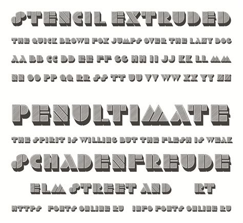 Stencil Extruded Font Stencil Extruded Font