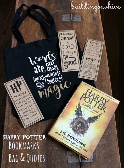 Harry Potter Bookmarks Bag And Quotes