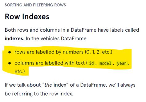 FAQ Sorting And Filtering Rows Row Indexes Uncategorized